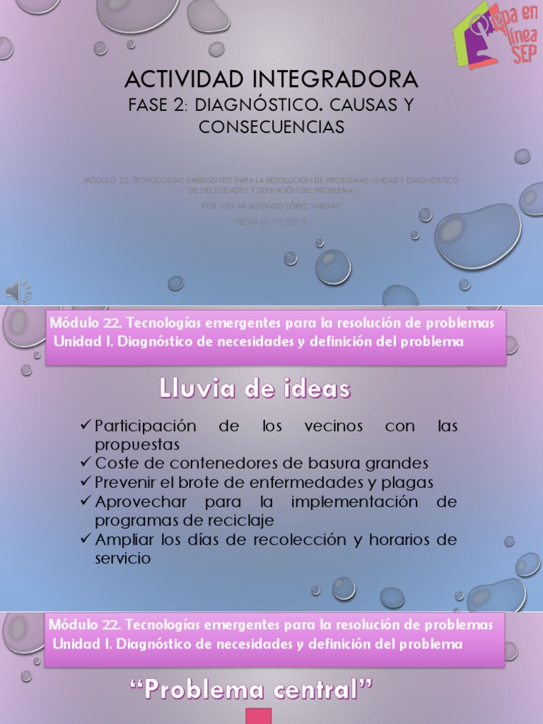 Actividad Integradora Fase 2: Diagnóstico. Causas y Consecuencias | PDF