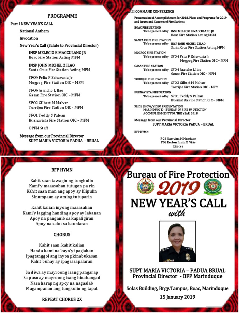 New Year's Call Program 2019 BFP | PDF