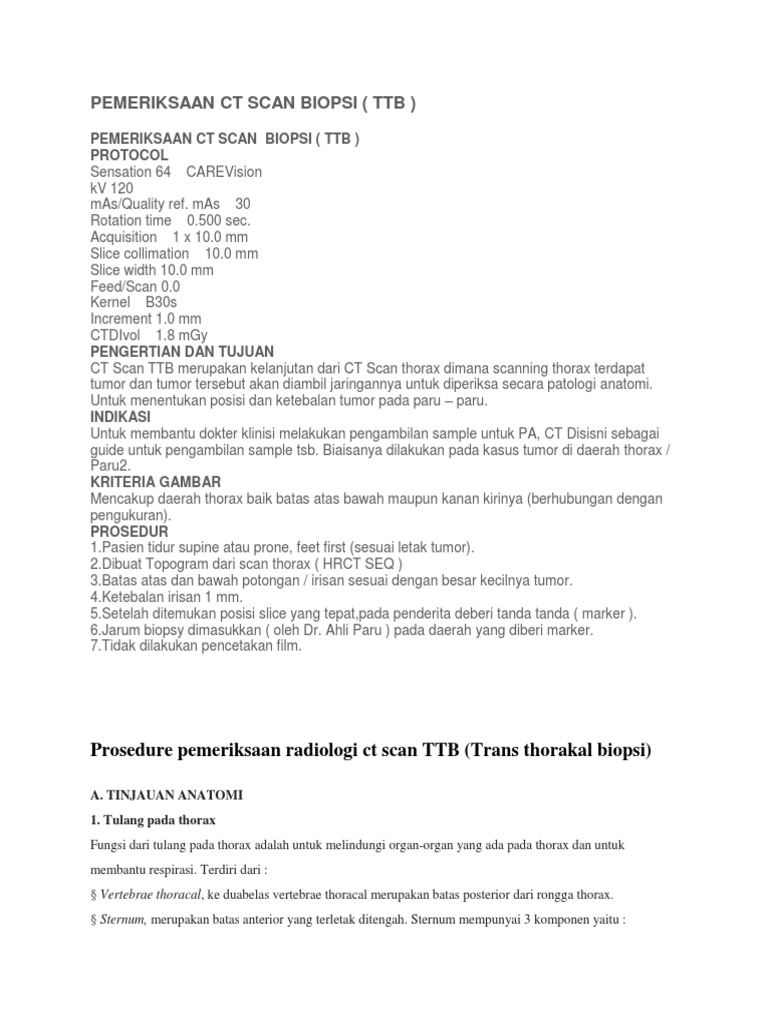 Pemeriksaan CT Scan Biopsi | PDF