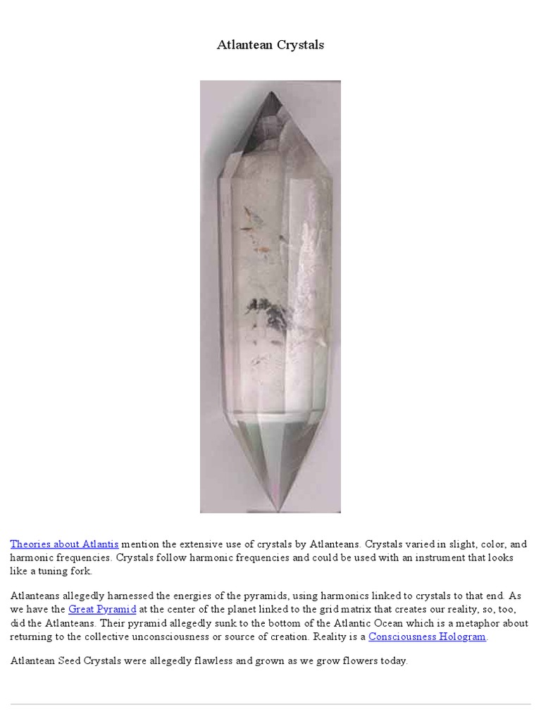 Atlantean Crystals: Theories About Atlantis | PDF | Atlantis | Moon