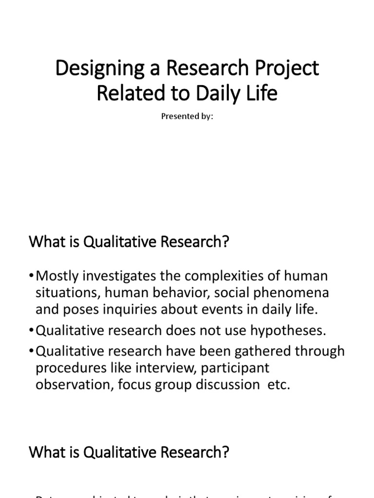Qualitative Research in Daily Life | PDF | Career & Growth