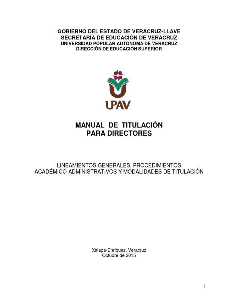 Manual de Titulacion UPAV | PDF | Titulo academico | Ensayos