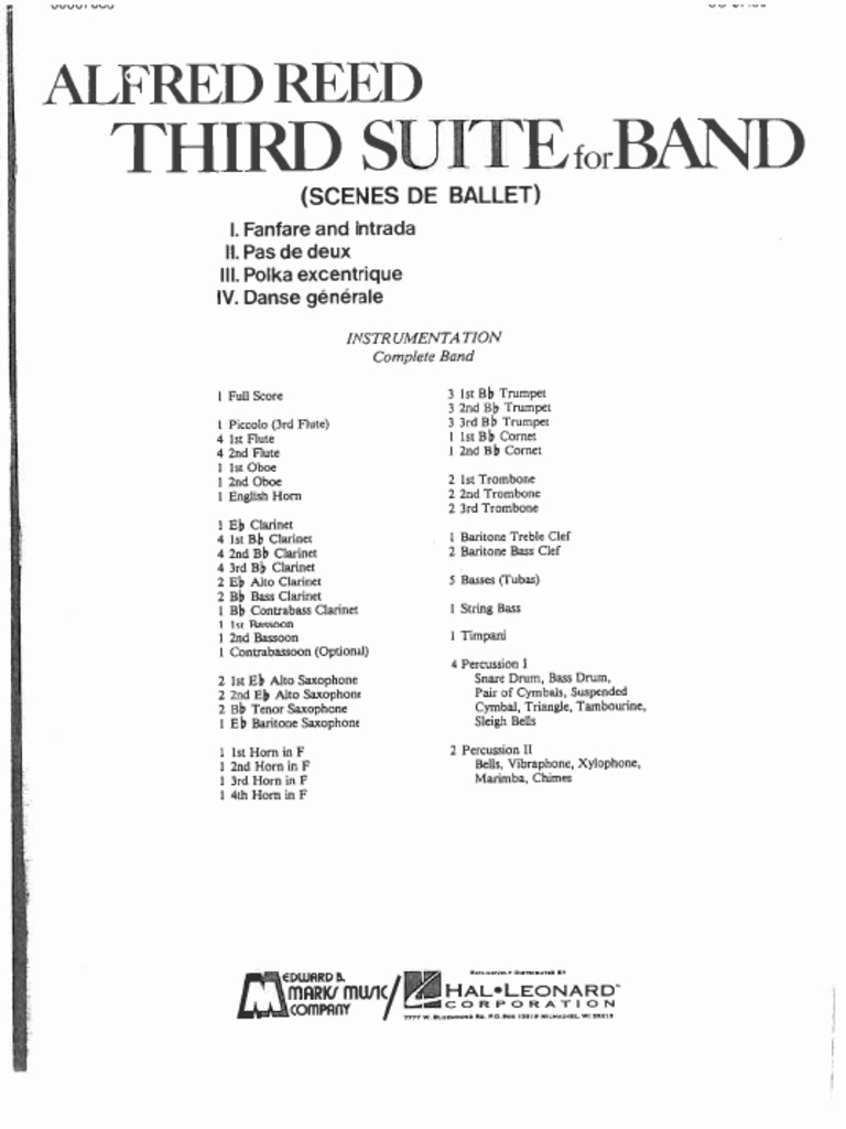 Suite For Band - Alfed Reed | PDF