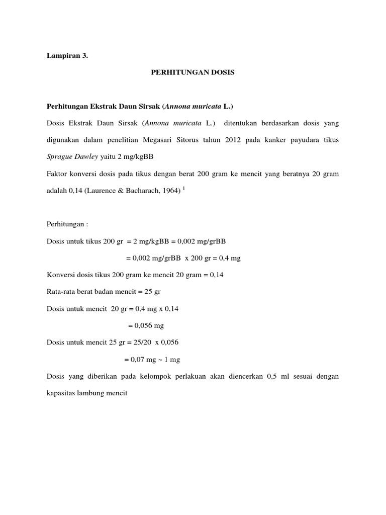 Tabel Konversi Dosis | PDF