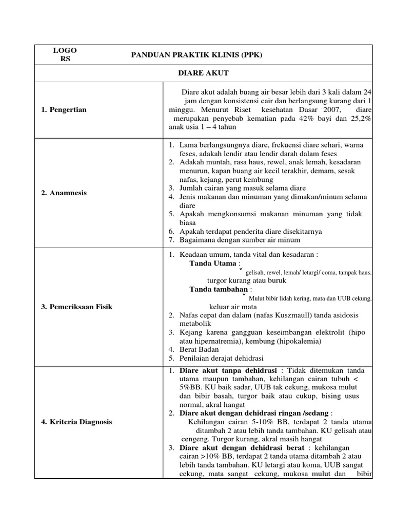 Clinical Pathway Diare | PDF