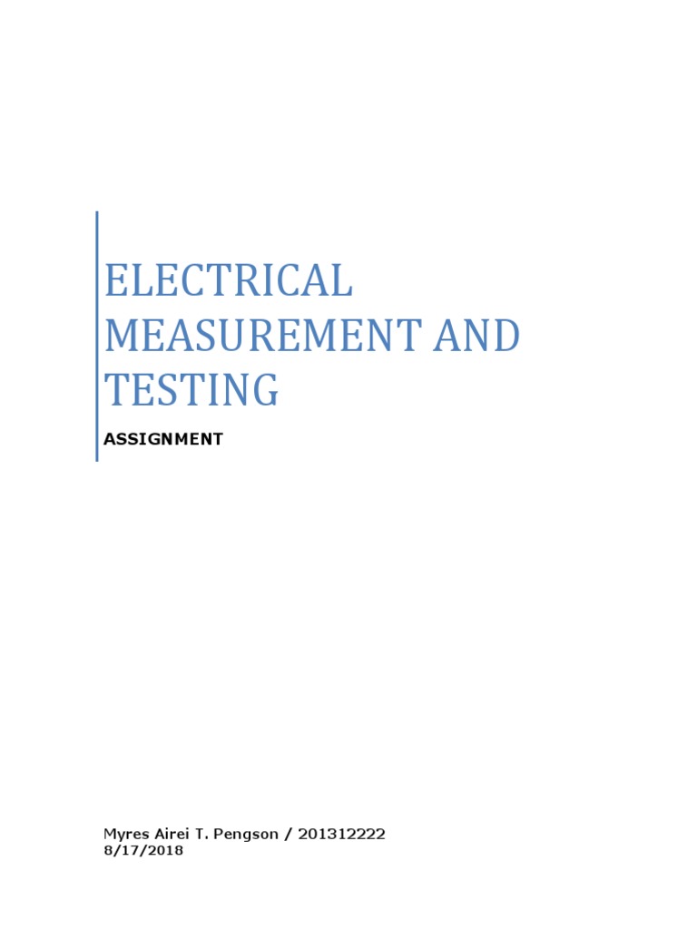 Electrical Measurement and Testing | PDF | Voltage | Physical Quantities
