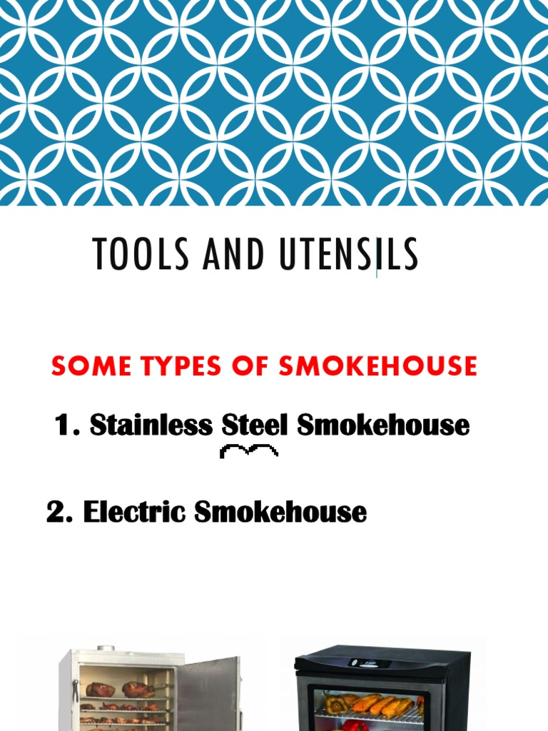 Food Processing Tools and Equipment Guide | PDF | Smoking (Cooking ...