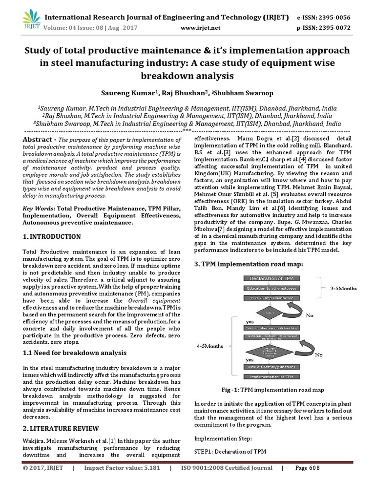 Tpm Pdf Pdf Engineering Business Process