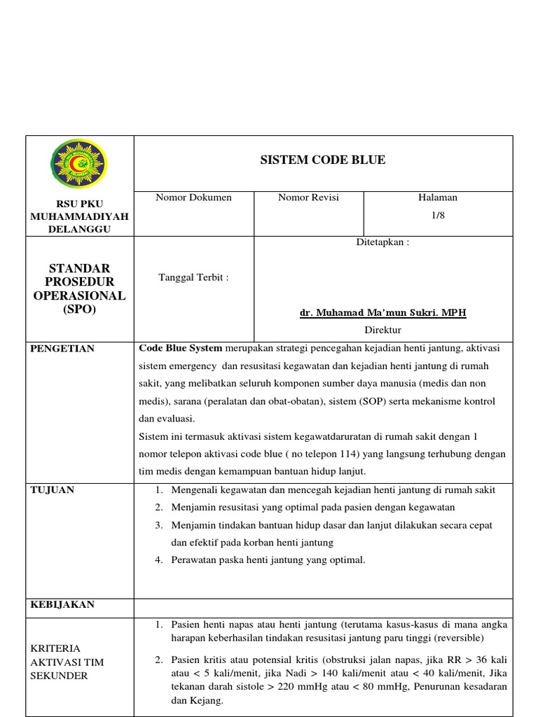 Sop Code Blue | PDF