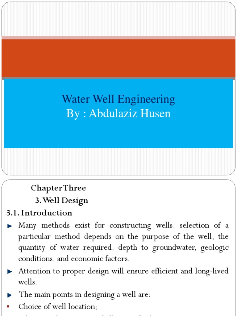 Well Design | PDF | Aquifer | Sand