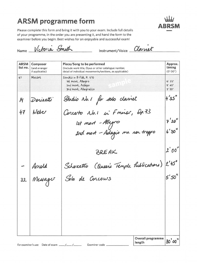 Sample A RSM Programme Form | PDF