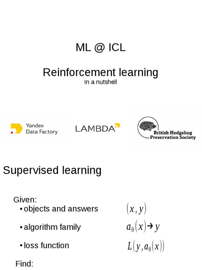 ML at Icl Reinforcement Learning: in A Nutshell | PDF | Applied Mathematics | Cybernetics