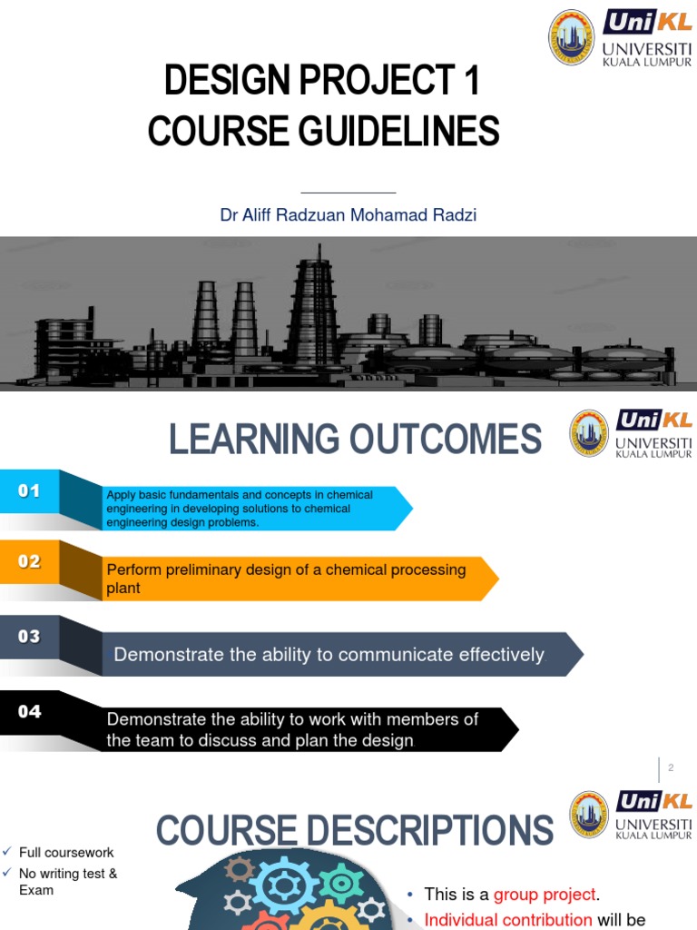 Design Project 1 Course Guidelines: DR Aliff Radzuan Mohamad Radzi ...