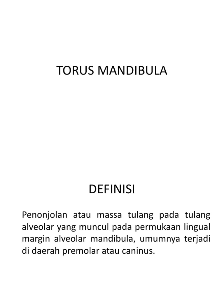 Torus Mandibula | PDF