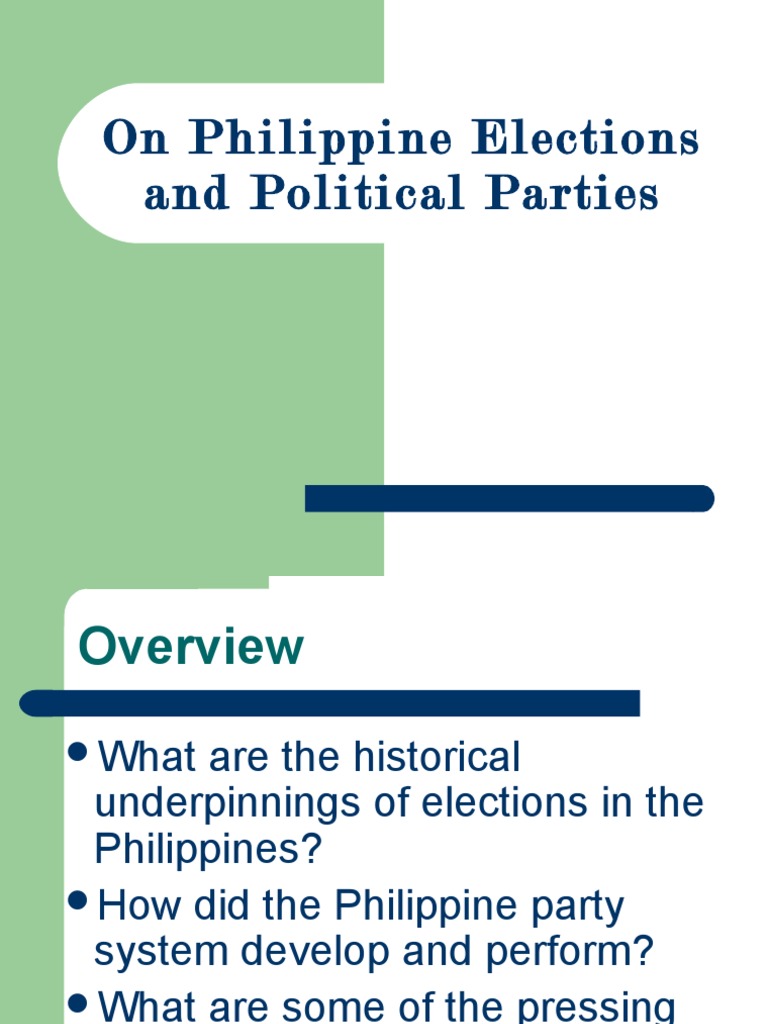 Philippine Elections and Party System Insights | PDF | Elections ...