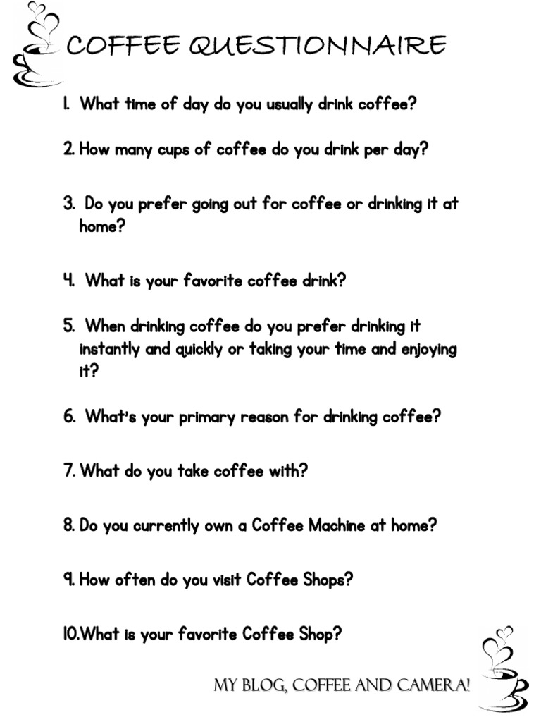 Coffee Lover Questionnaire | PDF