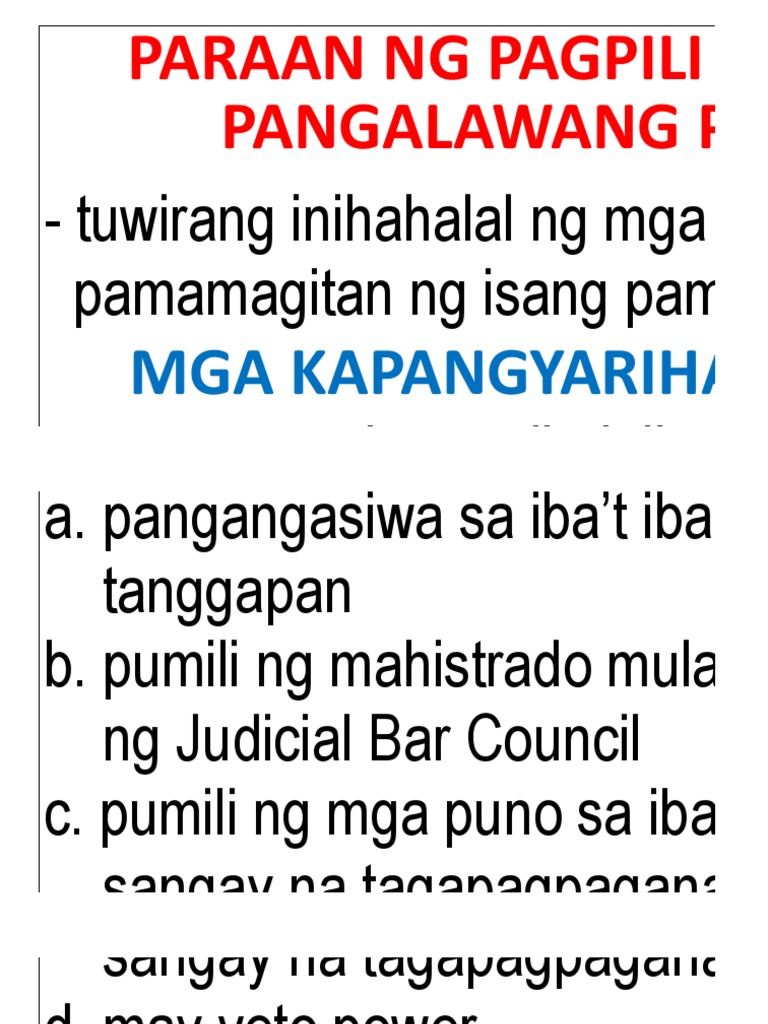 AP-TARPAPEL-paraan NG Pagpili NG Mga Namumuno Sa Bansa | PDF