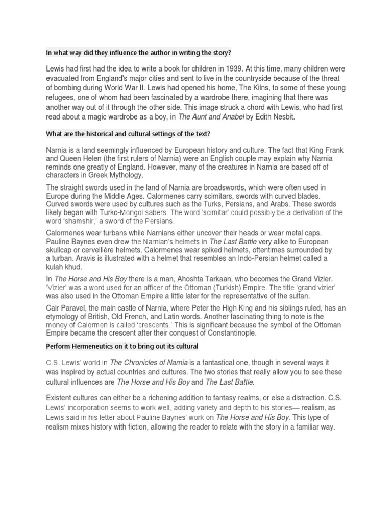 In What Way Did They Influence The Author in Writing The Story? | PDF ...