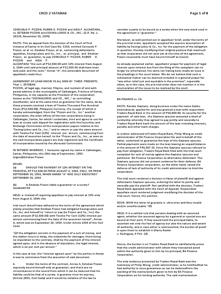 Cred 2 Piczon Yulim | PDF | Guarantee | Justice