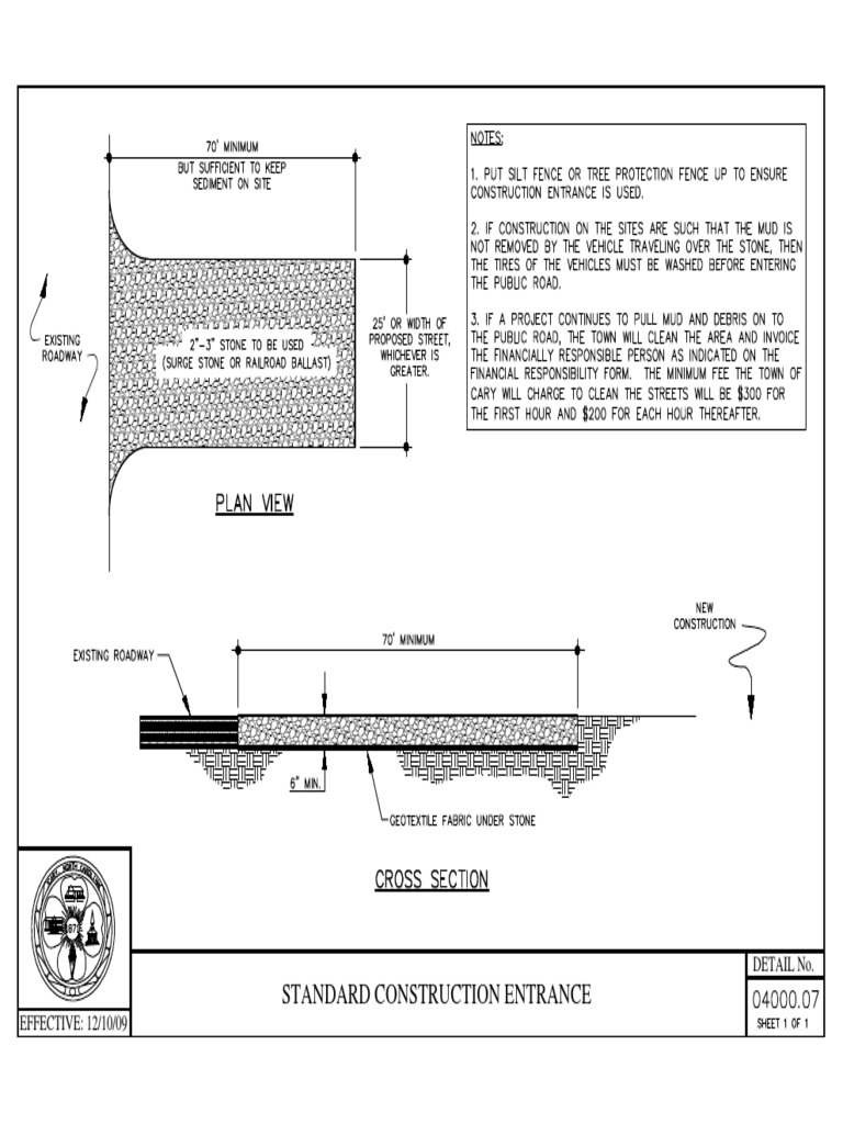 Construction Entrance Detail | PDF