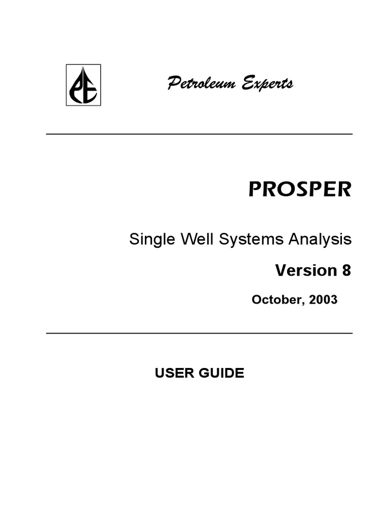 PROSPER User Guide for Well Analysis | PDF | Gases | Continuum Mechanics