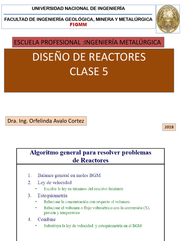 Diseño de Reactores CLASE 5-2018 | PDF | Tecnología