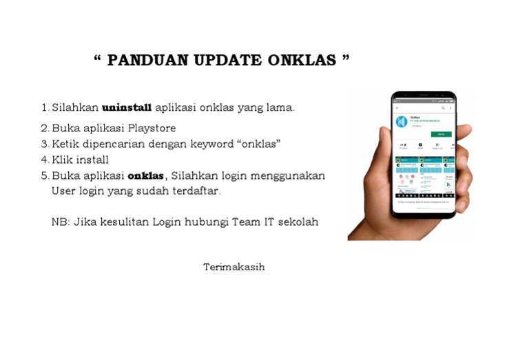Panduan Update Onklas | PDF
