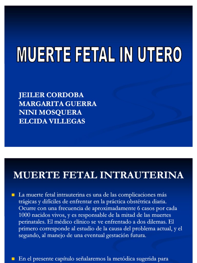 Muerte Fetal in Utero | PDF | Placenta | El embarazo