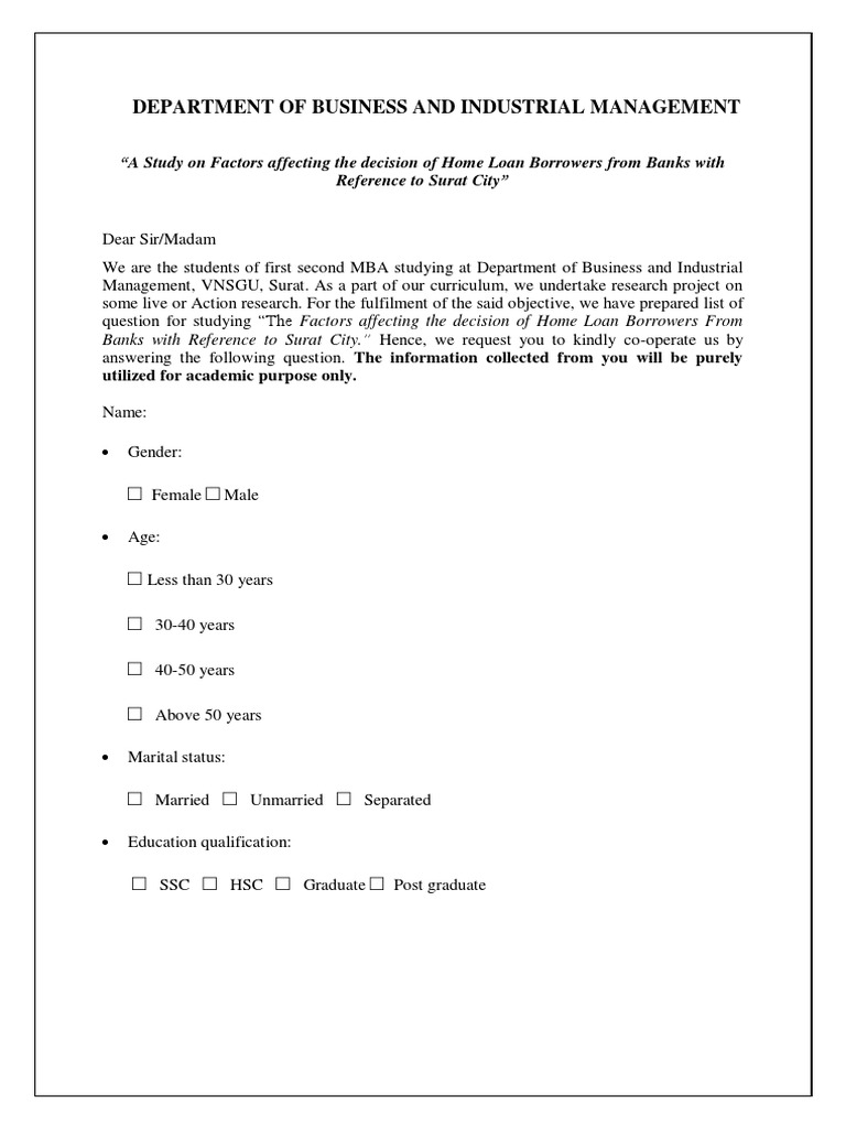 Updated Questionnaire Mfis | PDF | Mortgage Loan | Loans