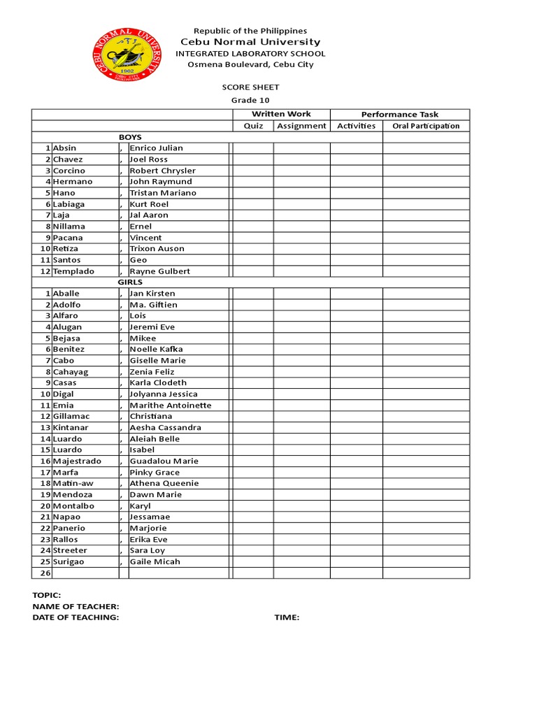 Grade 8 Initial Conso - Final | PDF