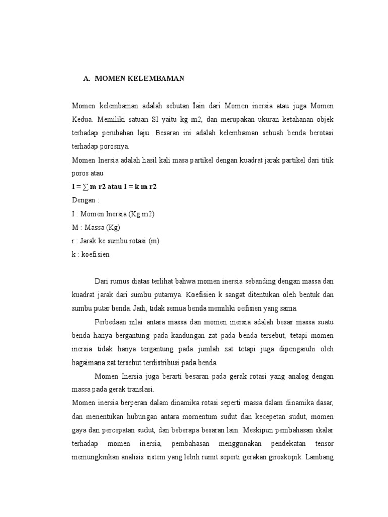 Momen Kelembaman | PDF