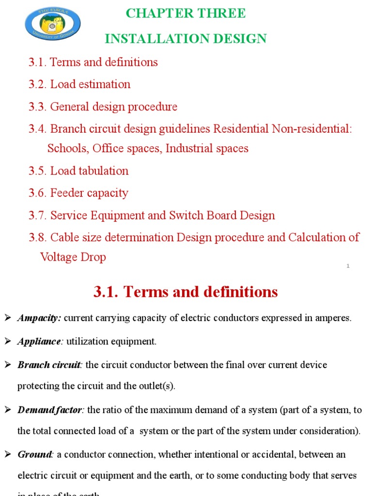 Installation Chapter 3 | PDF | Electrical Wiring | Electric Power