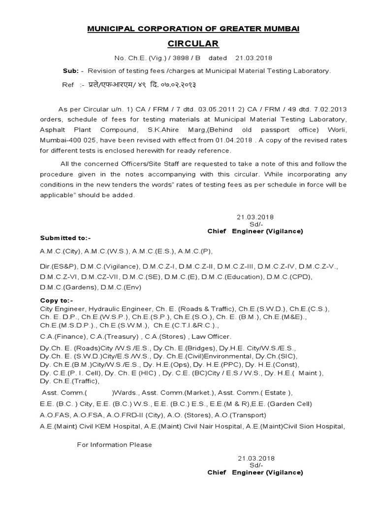 Rate Circular 2018-2019 | PDF | Asphalt | Concrete