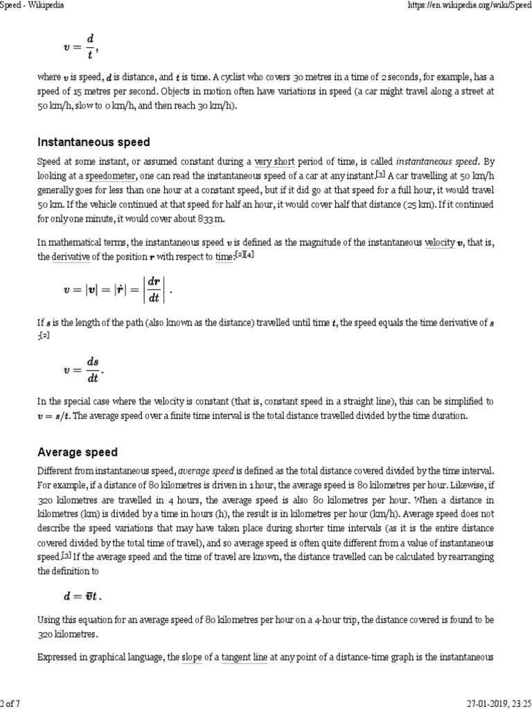 Speed - Wikipedia in 40 characters | PDF | Speed | Temporal Rates