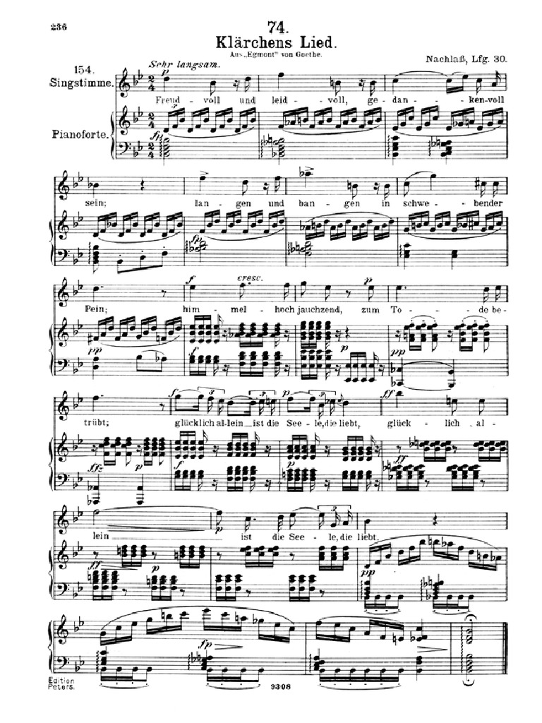 Schubert - Klärchens Lied | PDF
