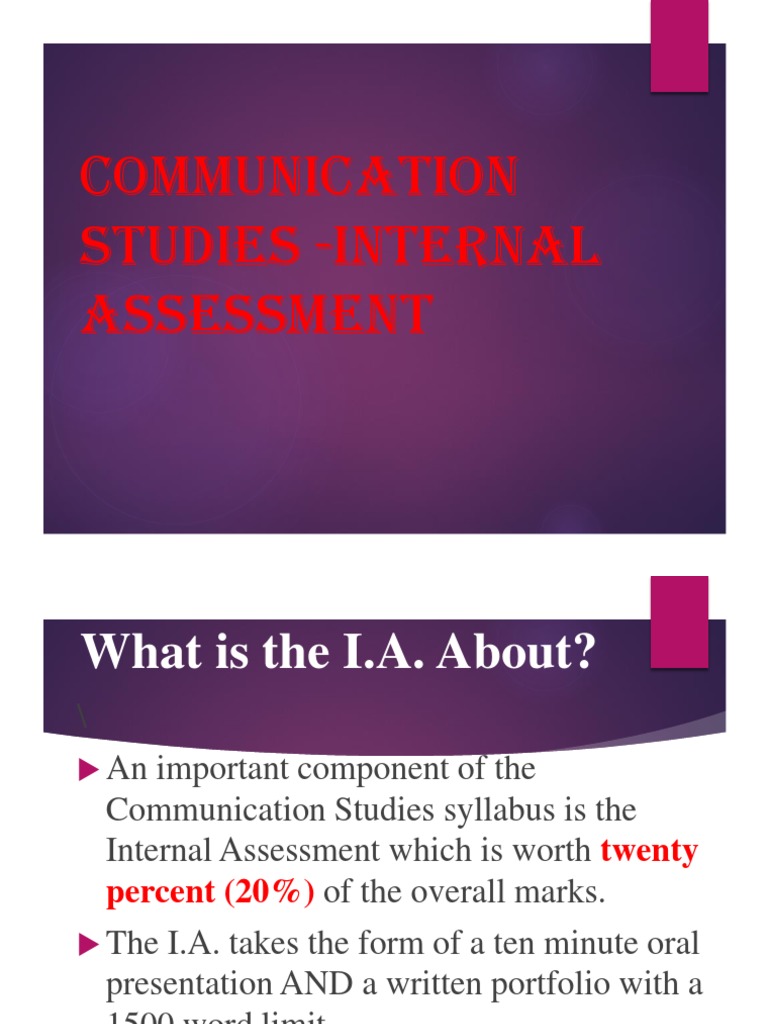 Communication Studies IA Pres | PDF | Communication | Nonverbal ...