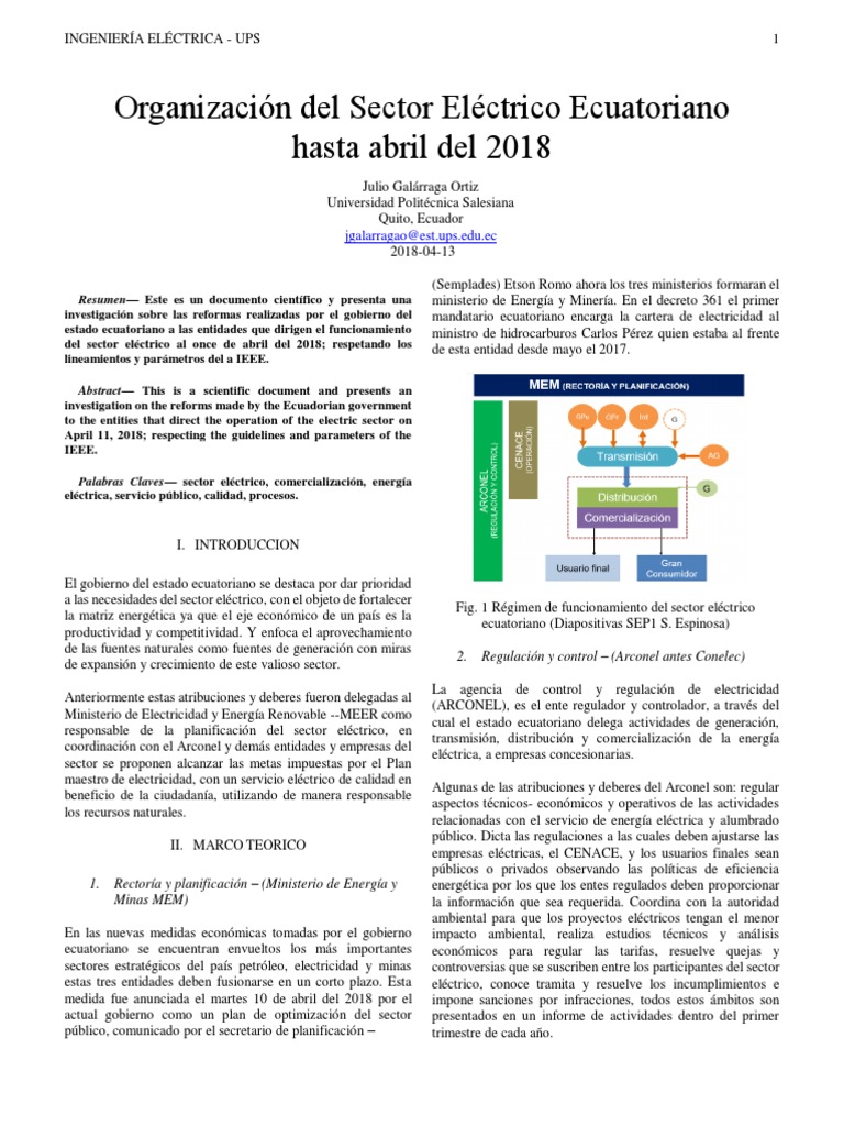 Sector Electrico Ecuatoriano | PDF | Ecuador | Generación eléctrica
