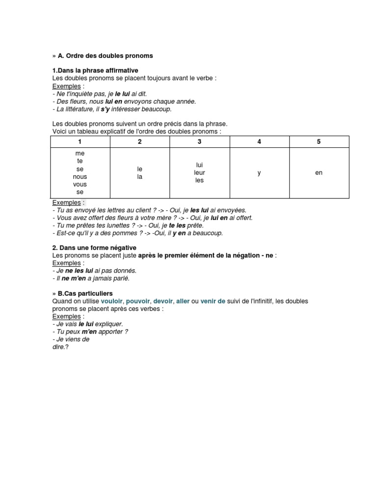 Double Pronom | PDF | Arts du langage et discipline