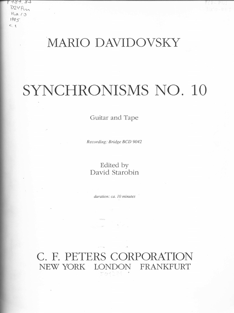 Davidovsky Synchronisms 10 PDF | PDF