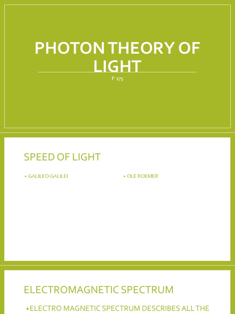 Photon Theory of Light | PDF | Emission Spectrum | Light