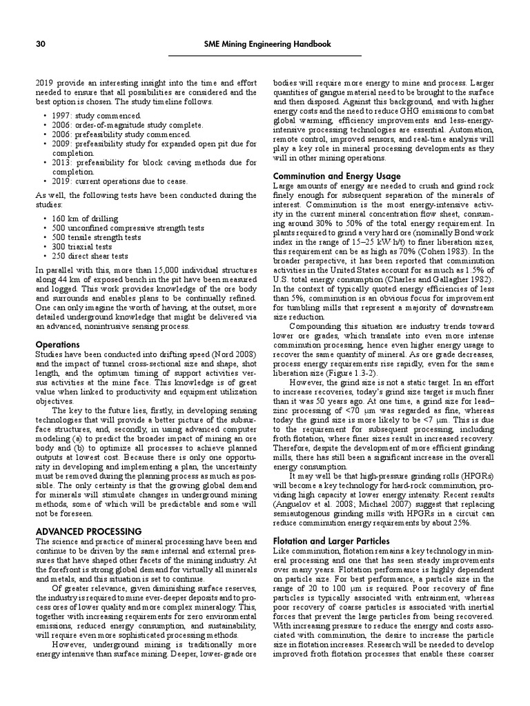 Comminution and Energy Usage: 30 Sme Mining Engineering Handbook | PDF ...