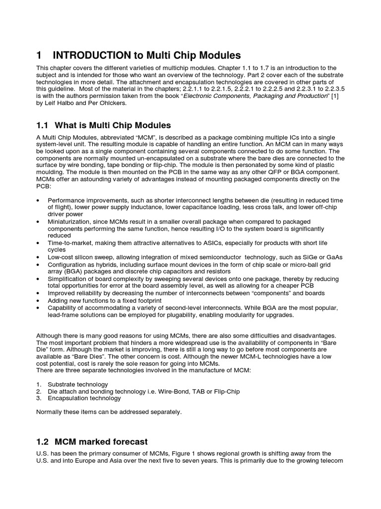 1 INTRODUCTION To Multi Chip Modules | PDF | Thin Film | Integrated Circuit