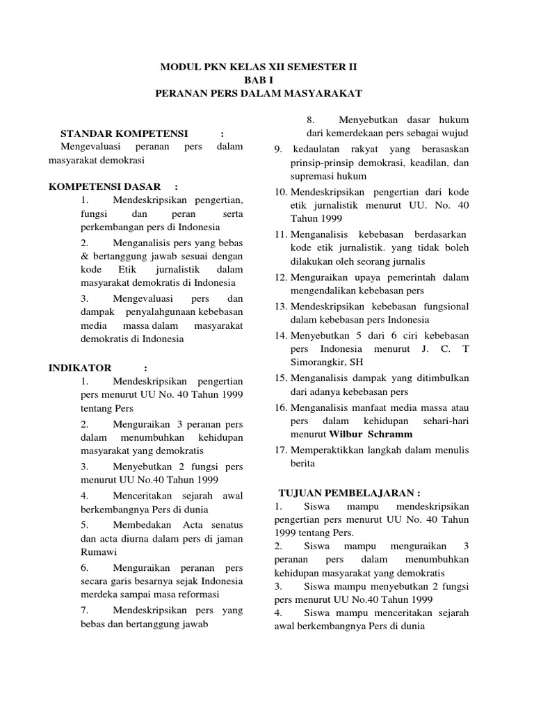 Modul PKN Kelas Xii Semester II | PDF