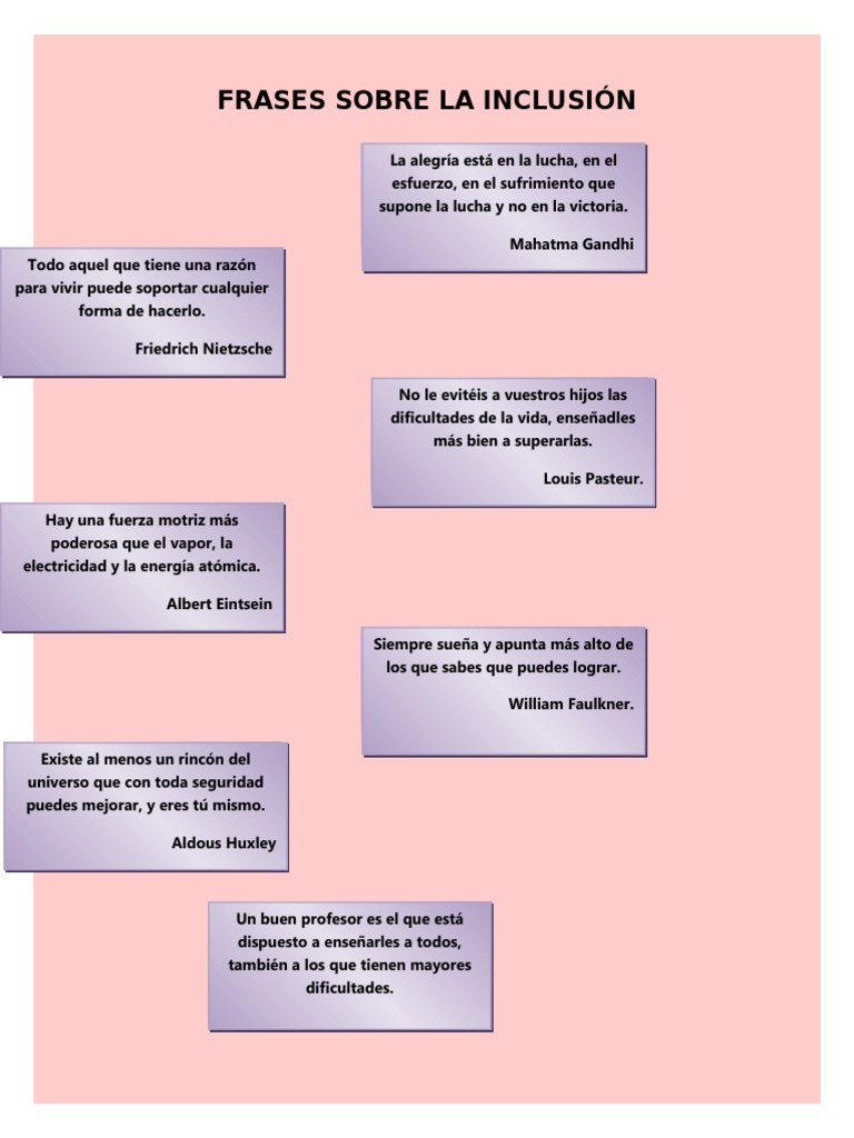 Frases Sobre La Inclusión | PDF