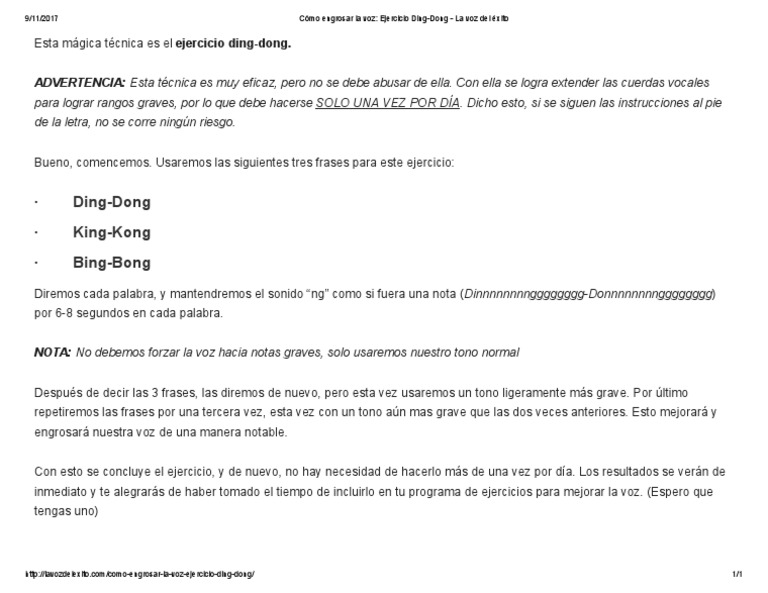 Ejercicio Ding-Dong PDF | PDF