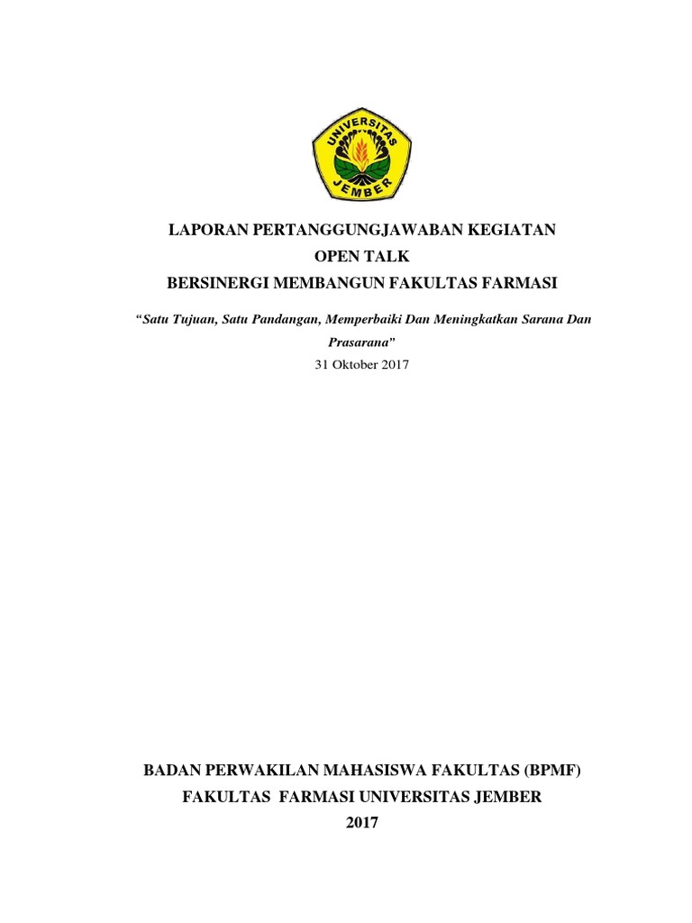 Contoh LPJ Kegiatan | PDF