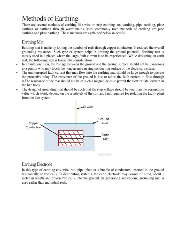 Methods of Earthing | PDF | Equipment | Electricity
