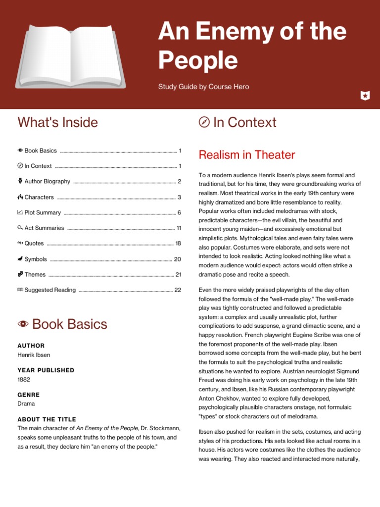 An Enemy of The People | PDF | Henrik Ibsen | A Doll's House