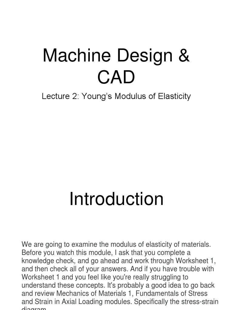 Machine Design & CAD - Lecture 2 | Download Free PDF | Deformation ...