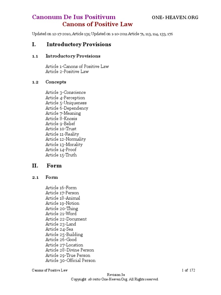 Positive Law Book Rev3a 3172011 | PDF | Truth | Faith